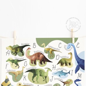 Dino ABC Adventure Poster: Playful Alphabet Learning With Dinosaurs ...