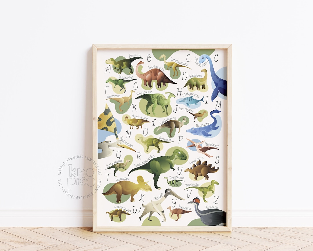 Dino ABC Adventure Poster: Playful Alphabet Learning With Dinosaurs ...