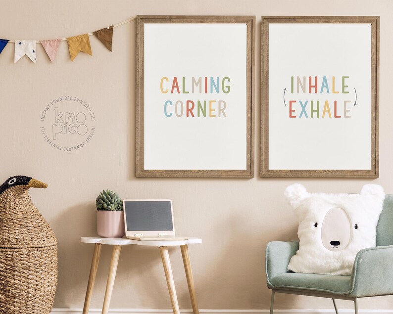Emotional Education Prints for Kids: Calming Corner & Inhale Exhale ...
