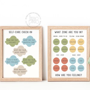 All About Me: Zones of Regulation and Self-care Check-in Set of 2 ...