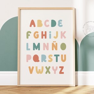 Rainbow Spanish Alphabet for Homeschool, Educational Nursery, and ...