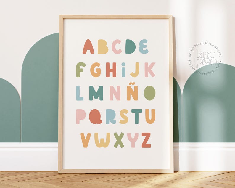 Rainbow Spanish Alphabet for Homeschool, Educational Nursery, and ...