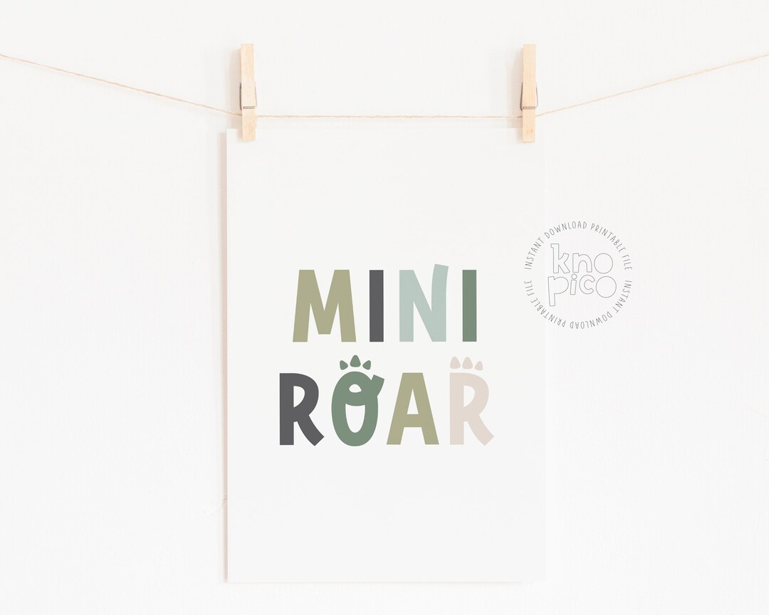 Mini Roar: Dinosaur Printable for Boy and Girl Toddler Bedroom ...