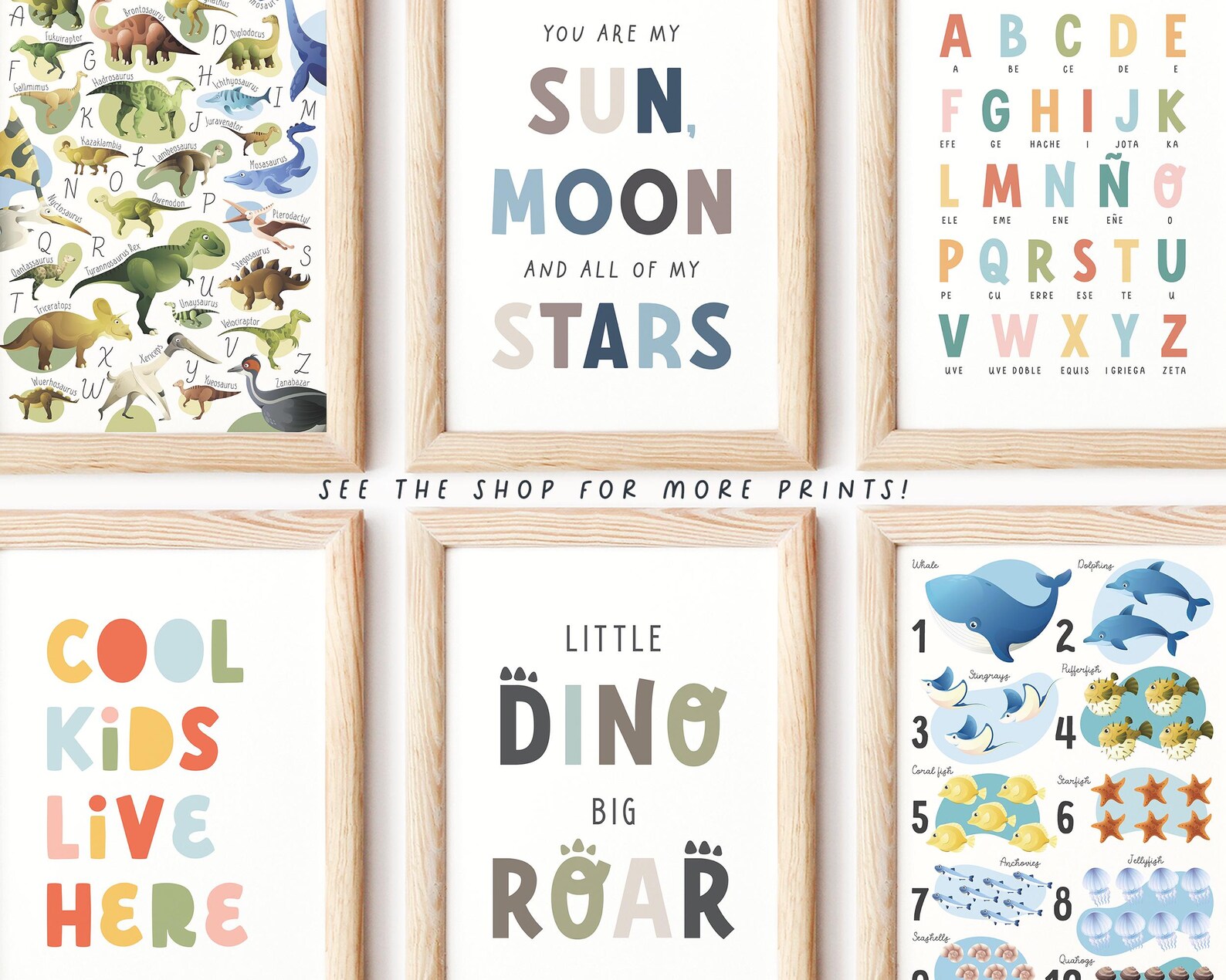 Jungle Animal ABC Poster | Kids Alphabet Wall Art Print for Early ...