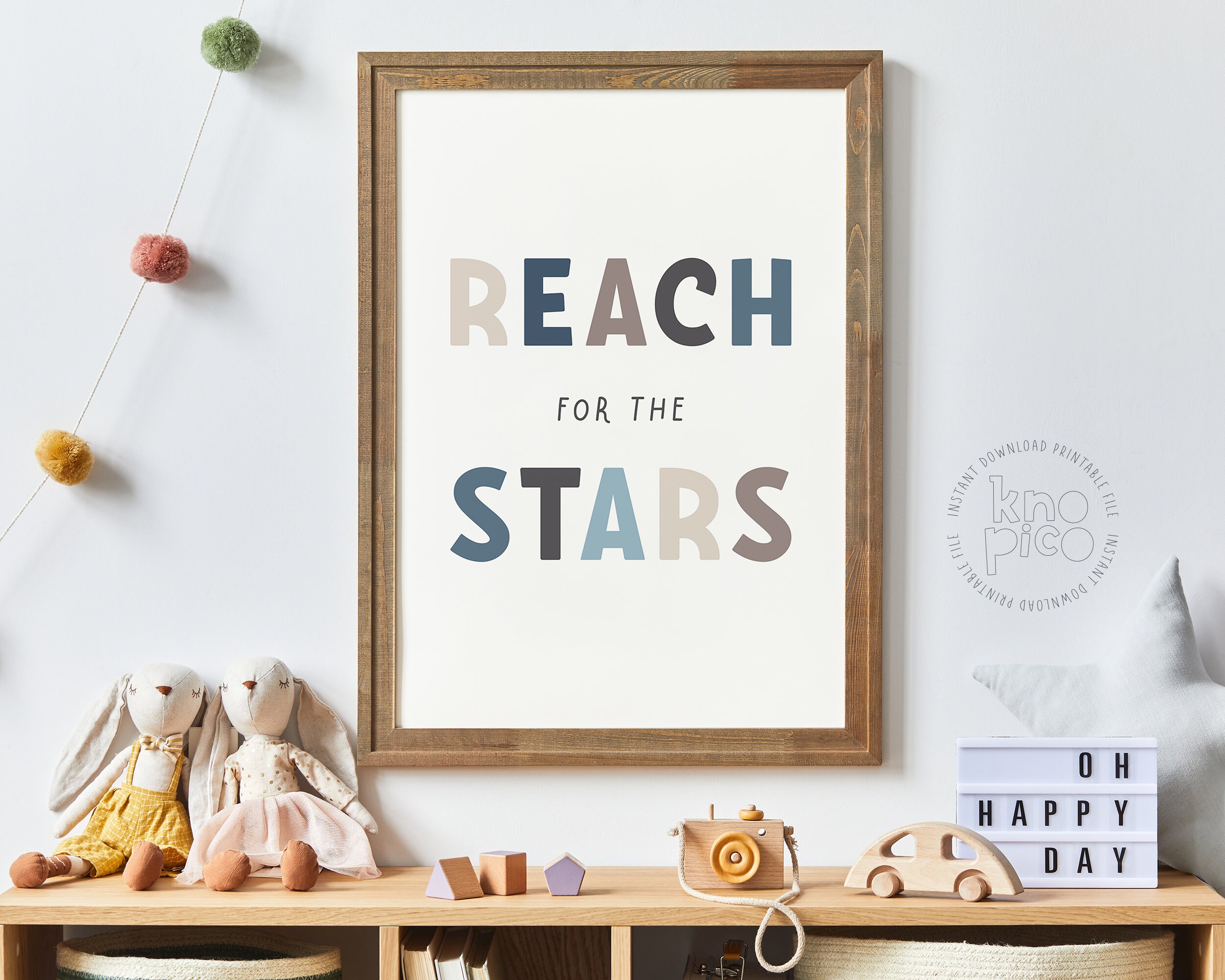 Reach for the Stars Inspirational Space-themed Toddler Room Poster ...