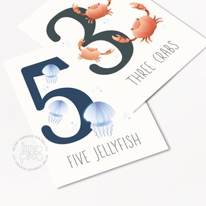 Flashcards for Learning Numbers to 10 With Ocean Animals: Under the Sea ...