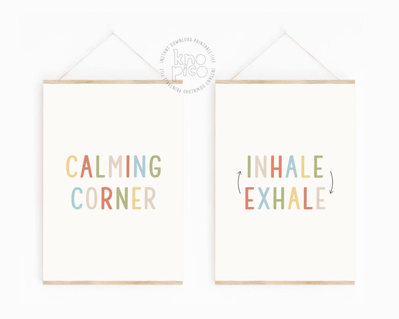 Emotional Education Prints for Kids: Calming Corner & Inhale Exhale ...