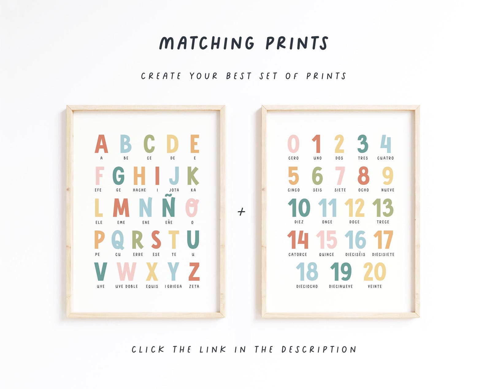 Set of 3 Educational Wall Art Posters: Bilingual Spanish Learning for ...