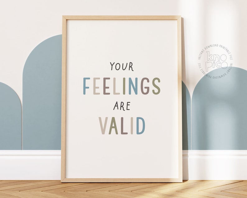 Your Feelings Are Valid: Emotions Poster for Kids | Learning Emotions ...