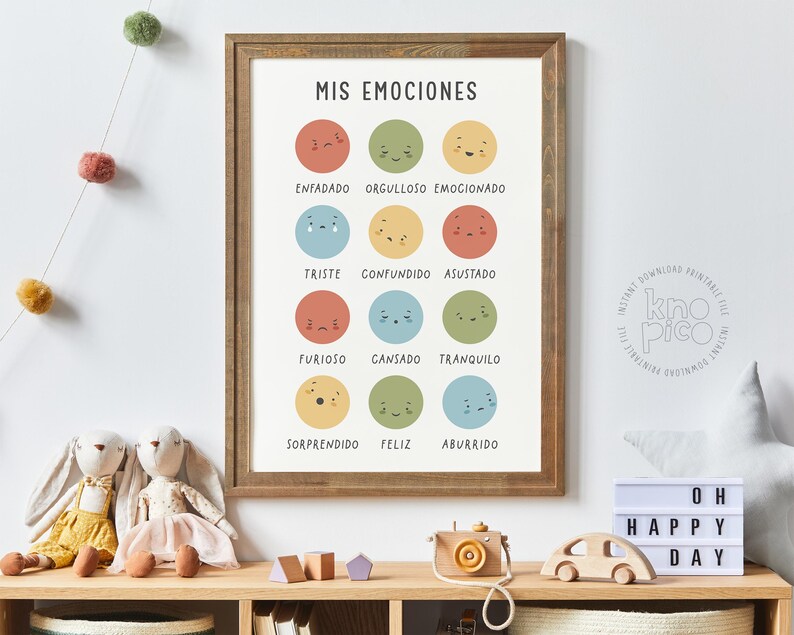 My Emotions Poster in Spanish for Kids: Emotional Support & Education ...