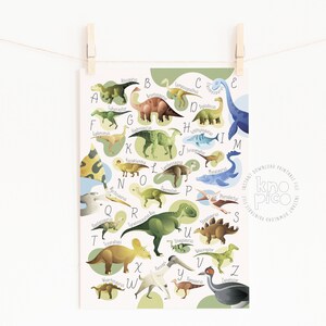 Dino ABC Adventure Poster: Playful Alphabet Learning With Dinosaurs ...