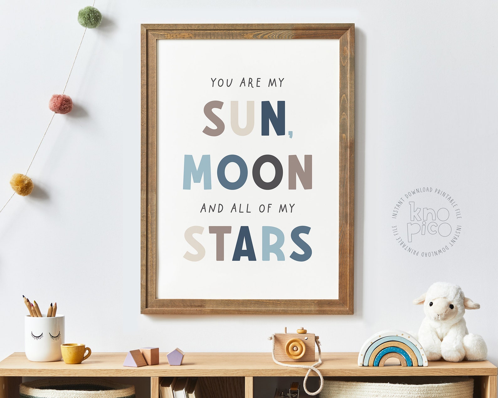 Outer Space Themed Affirmations Poster | Pastel Blue Colors Nursery ...