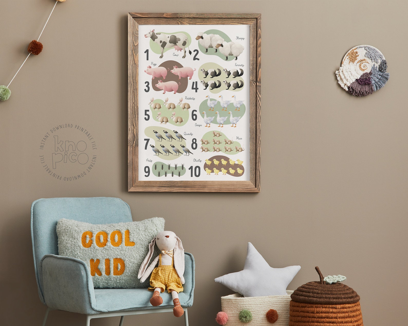 Farm Animal Numbers Poster | Homeschool Math Activities | Preschool ...