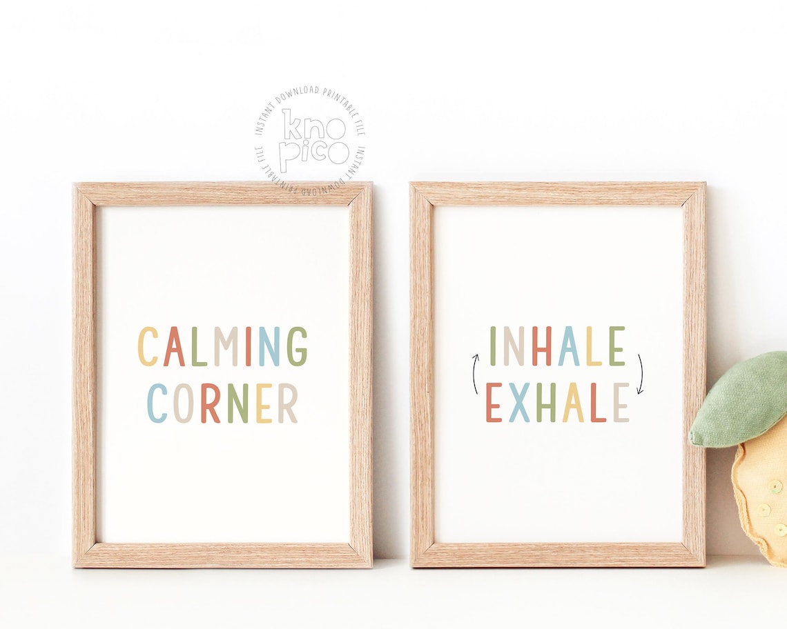 Emotional Education Prints for Kids: Calming Corner & Inhale Exhale ...