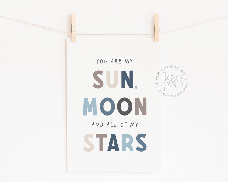 Outer Space Themed Affirmations Poster | Pastel Blue Colors Nursery ...