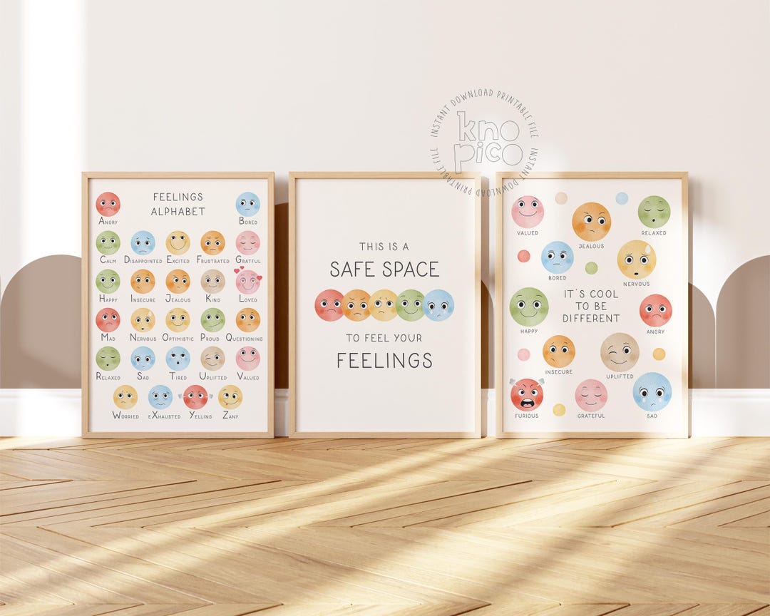 Feelings Alphabet and Safe Space Posters: Kids Emotional Support and ...