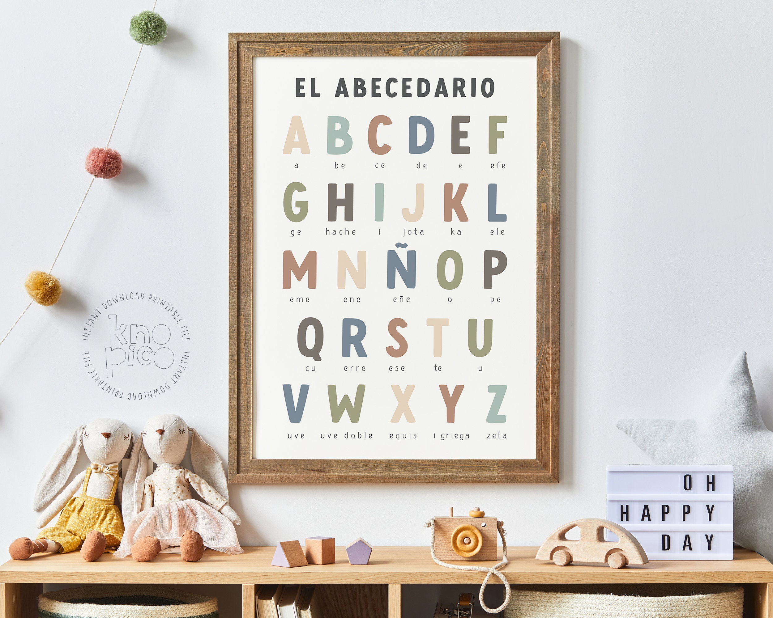 Abecedario Completo En Español: Póster Educativo Imprimible Para Niños ...