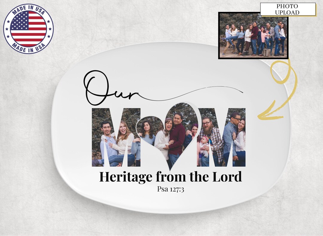 MOM Serving Platter, Bible Verse, Photo Upload and Custom Names for ...