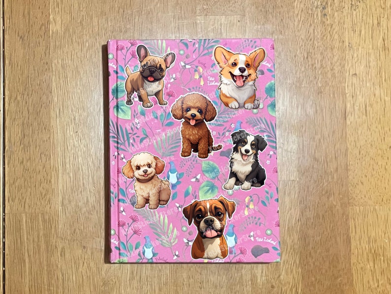 Cute Puppy Printable Stickers, Print and Cut Dog Stickers, 6 Various ...
