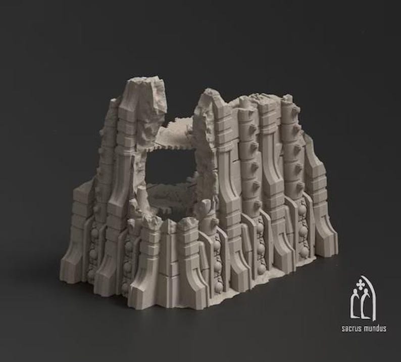 Necron Building Three-story Corner Ruin Model B Xenos Terrain Warhammer ...