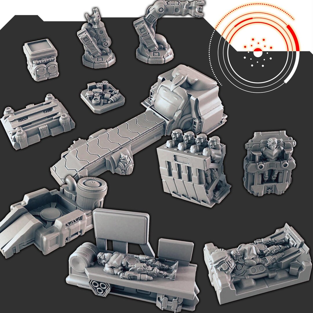 Droid Factory Line Set Ignis Quadrant Sci-fi Terrain for 28mm Wargamesr ...