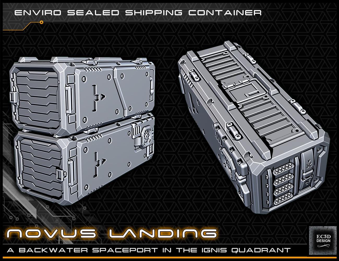 Stackable Sci-fi Shipping Container Futuristic & Modern Design 117mm X ...