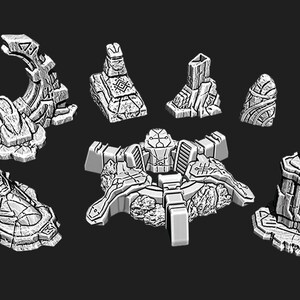 Elder Sci-fi Artifacts Set Ignis Quadrant Terrain With 2 Portals and 6 ...