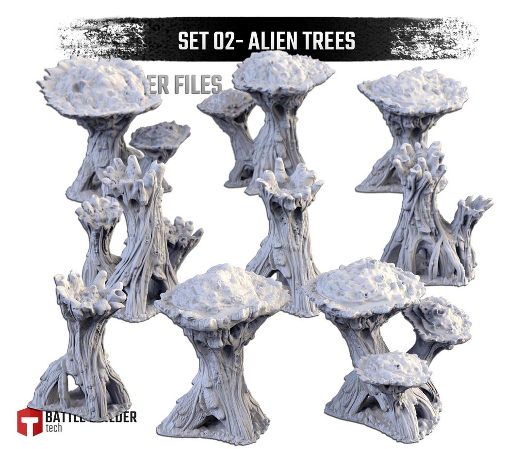 Giant Xeno Trees Set 9 Sci-fi Alien Trees for Futuristic Tabletop ...