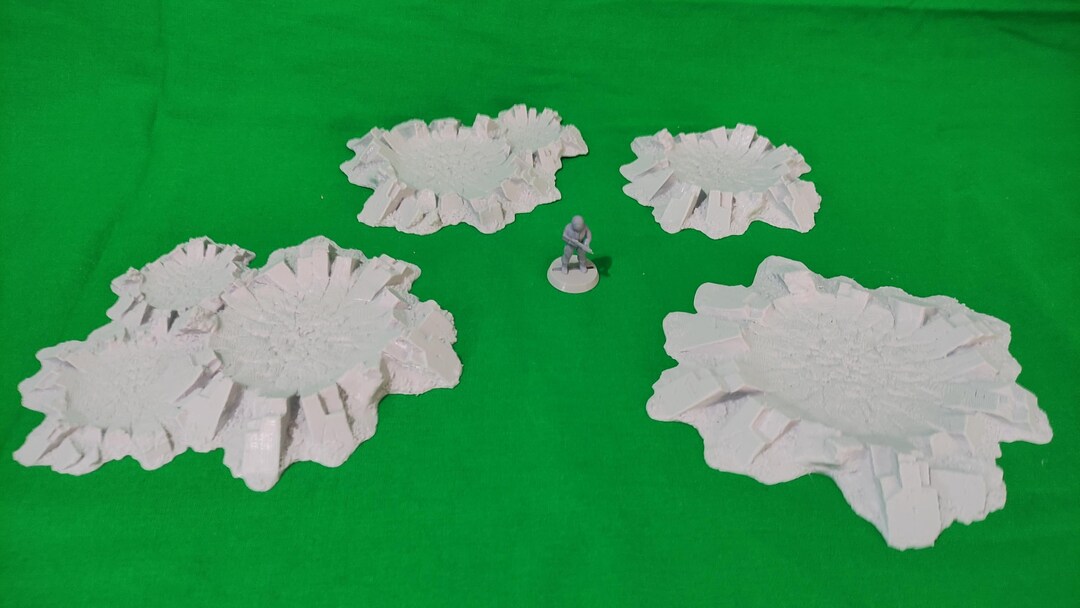 4x Explosion Craters Set 28mm Terrain for Fantasy, Sci-fi, Historical ...