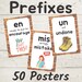 Prefix Posters – 50 Grammar Anchor Charts for Classroom Decor and Word ...