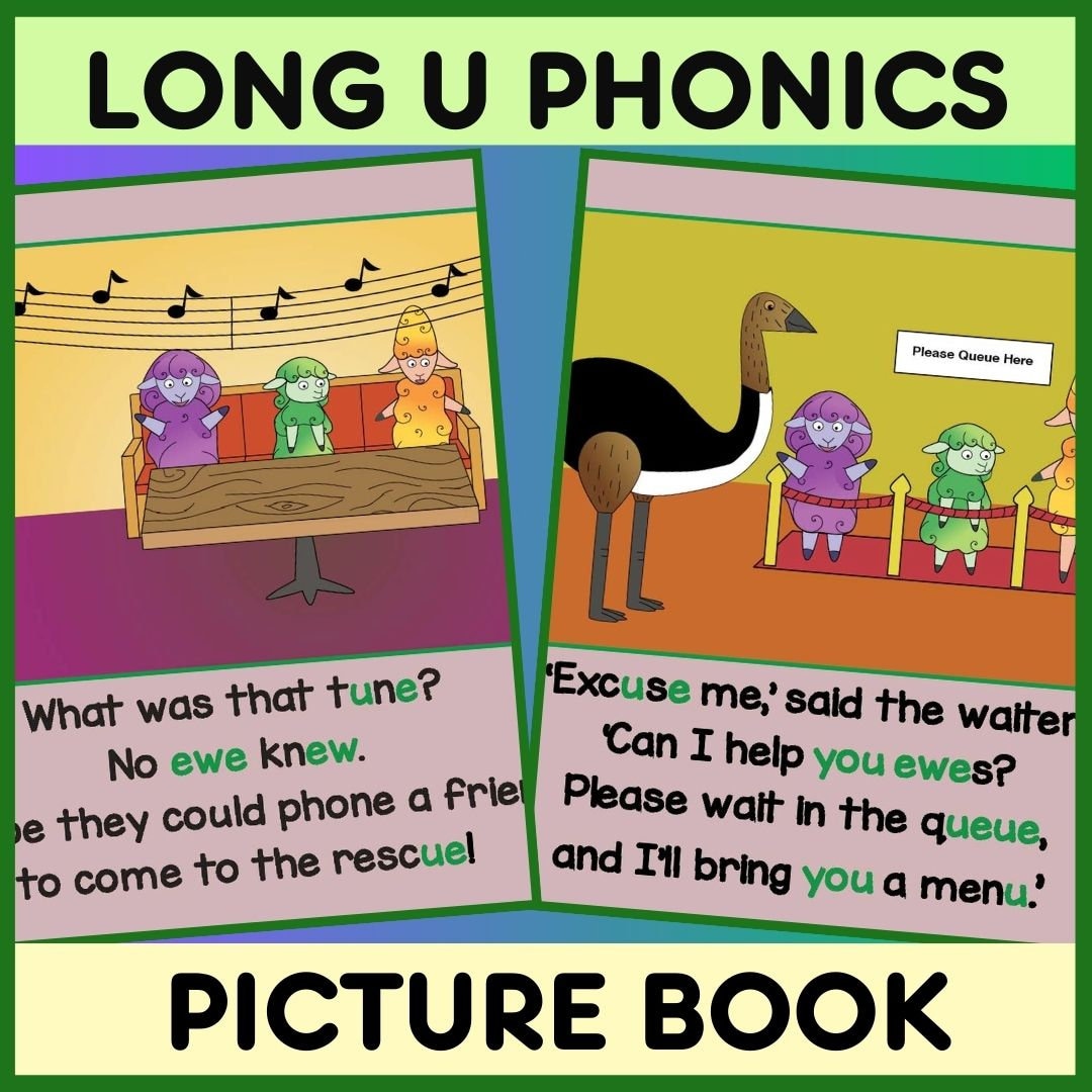 Long U Phonics Story - Spelling & Reading (ebook and Printable PDF) - Etsy