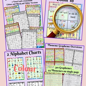 Editable Phonics Charts 44 Phonemes 301 Graphemes Supports Science of ...