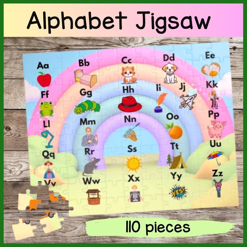 Alphabet Jigsaw Puzzle ABC Puzzle Educational Puzzle Gift for Child ...