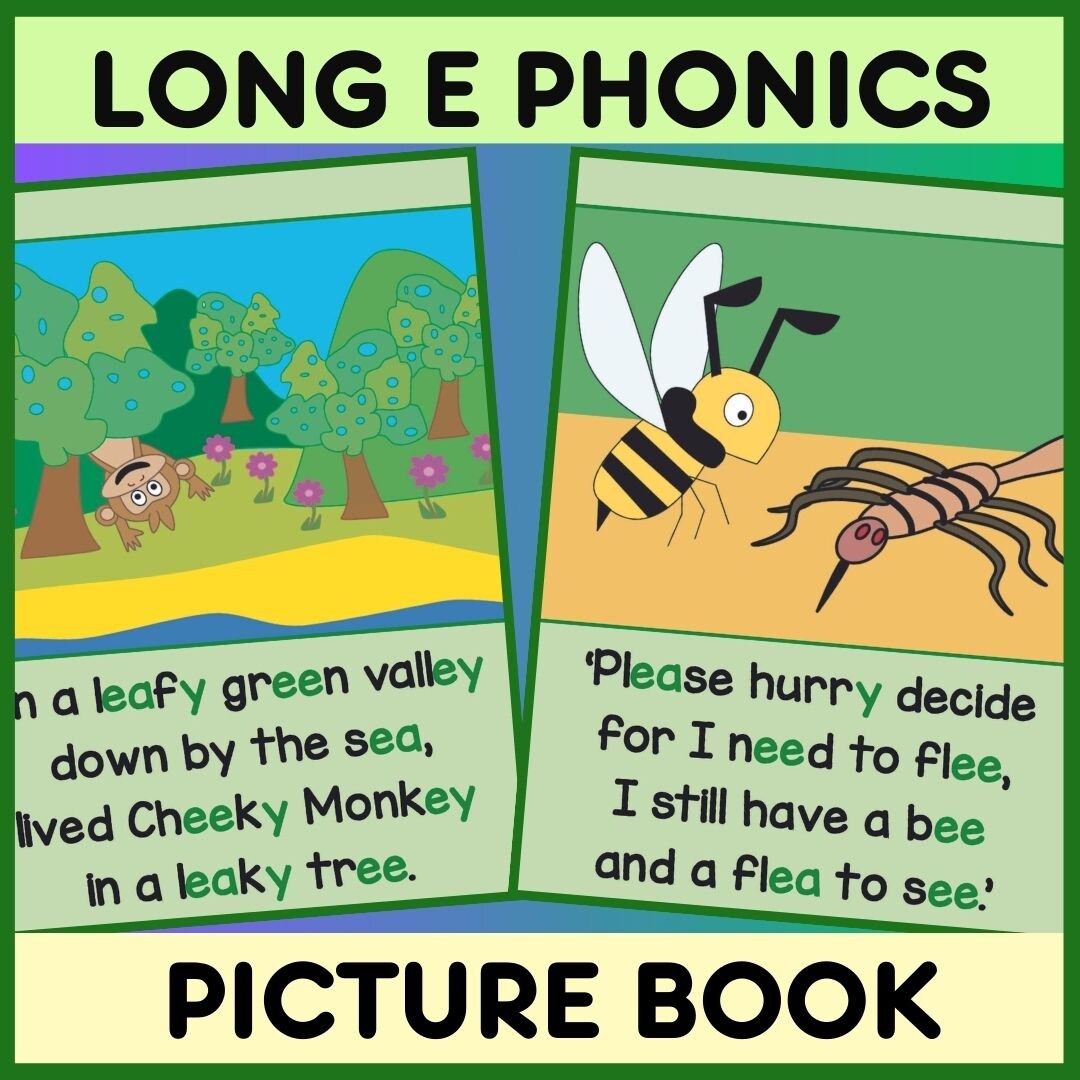 Printable Phonics Storybook for Long E Words - Make Learning to Spell ...