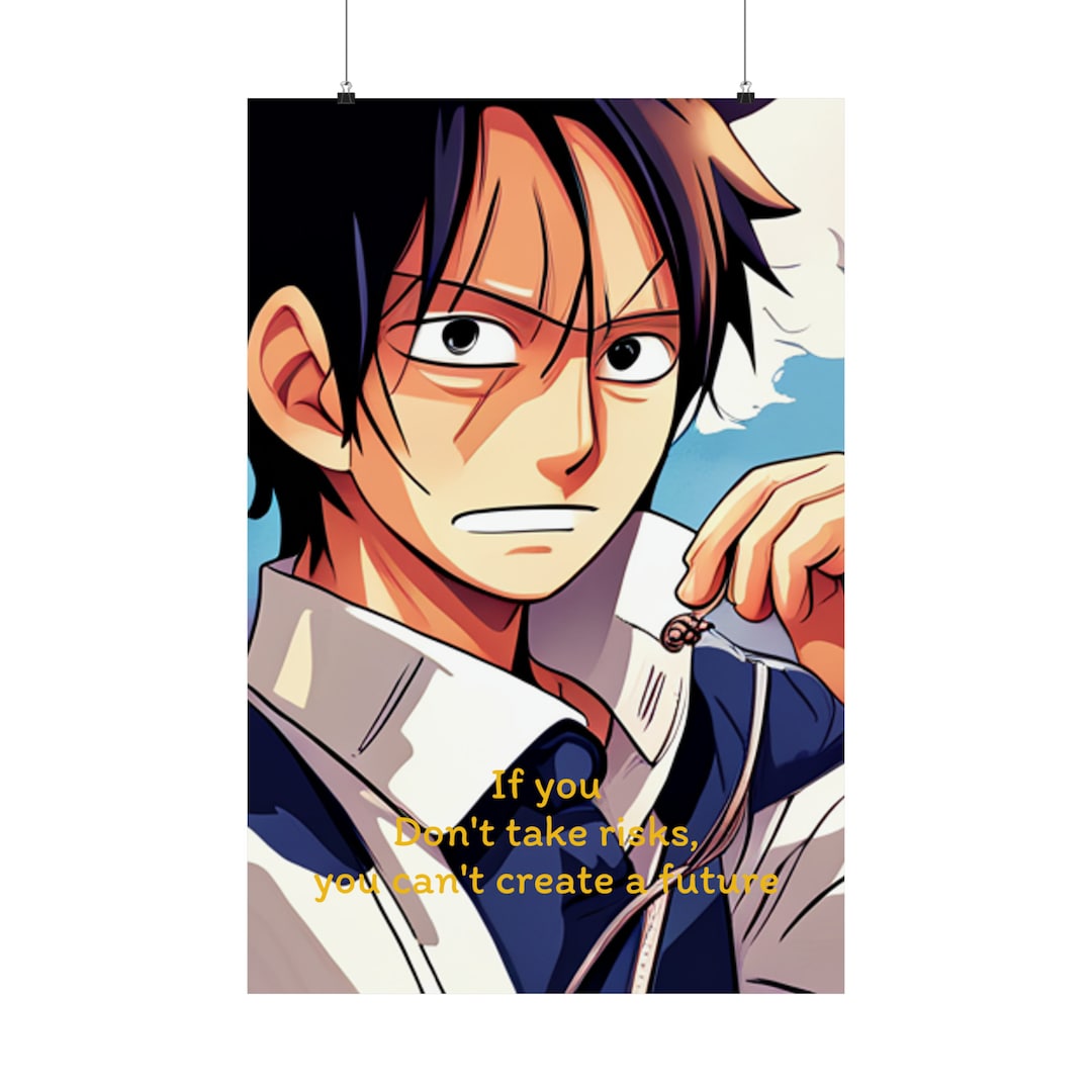 One Piece Luffy Poster With Quote - Etsy
