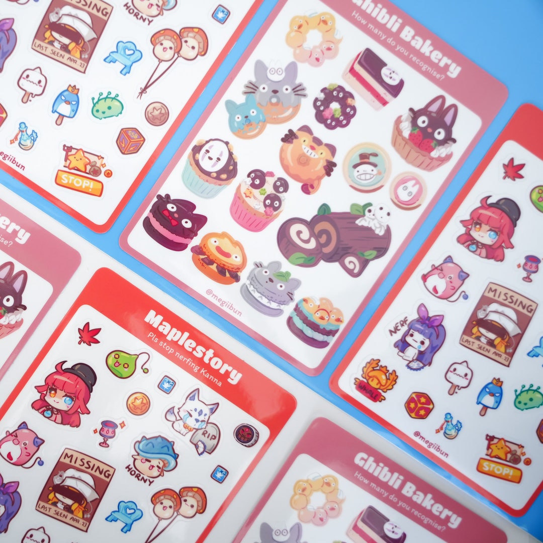 Ghibli Bakery Maplestory Cute Sticker Sheets Journalling Decals ...
