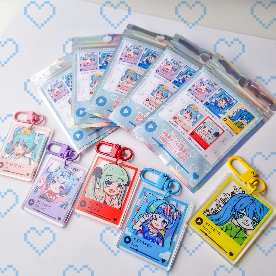 Miku Playlist Mystery Gacha Charm Blind Bag | Acrylic Keychain Vinyl ...