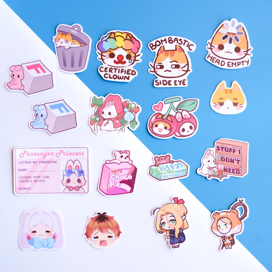 Assorted Cute Anime and Animal Individual Stickers | Journalling Decals ...