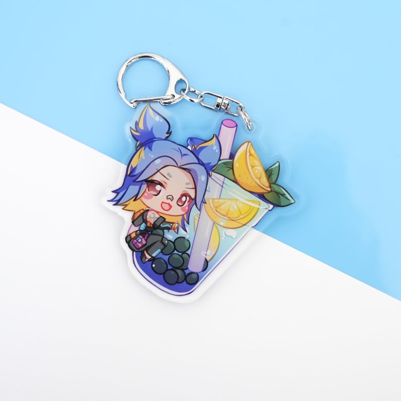 Acrylic Keychain VALORANT BUBBLE TEA Sage Jett Reyna Raze Neon - Etsy