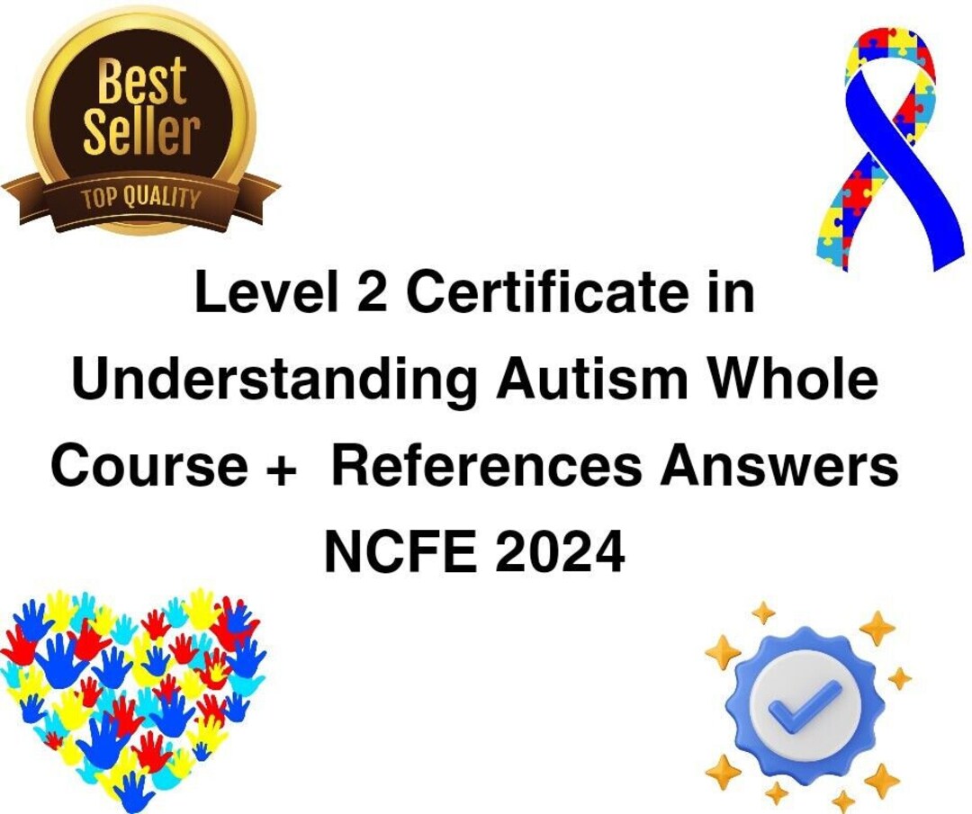 Level 2 Understanding Autism Certificate NCFE Answers References - Etsy Level 2 Understanding Autism Certificate NCFE Answers References - Etsy