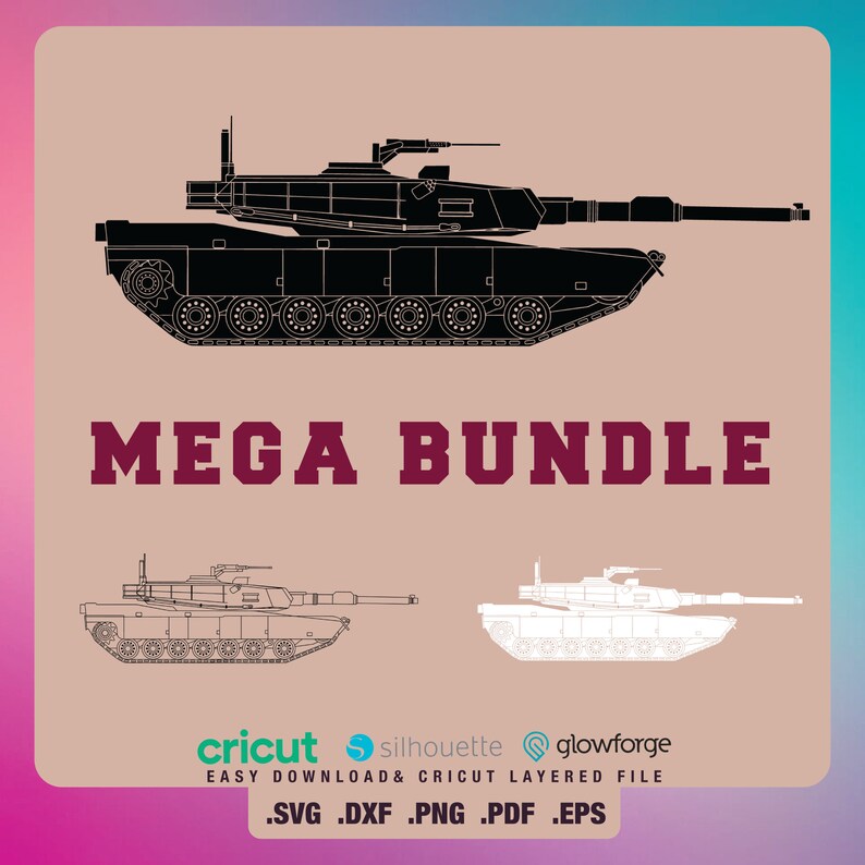 M1 Abrams Tank Svg Dxf Eps Jpg Png. Armor Vehicle Clipart - Etsy