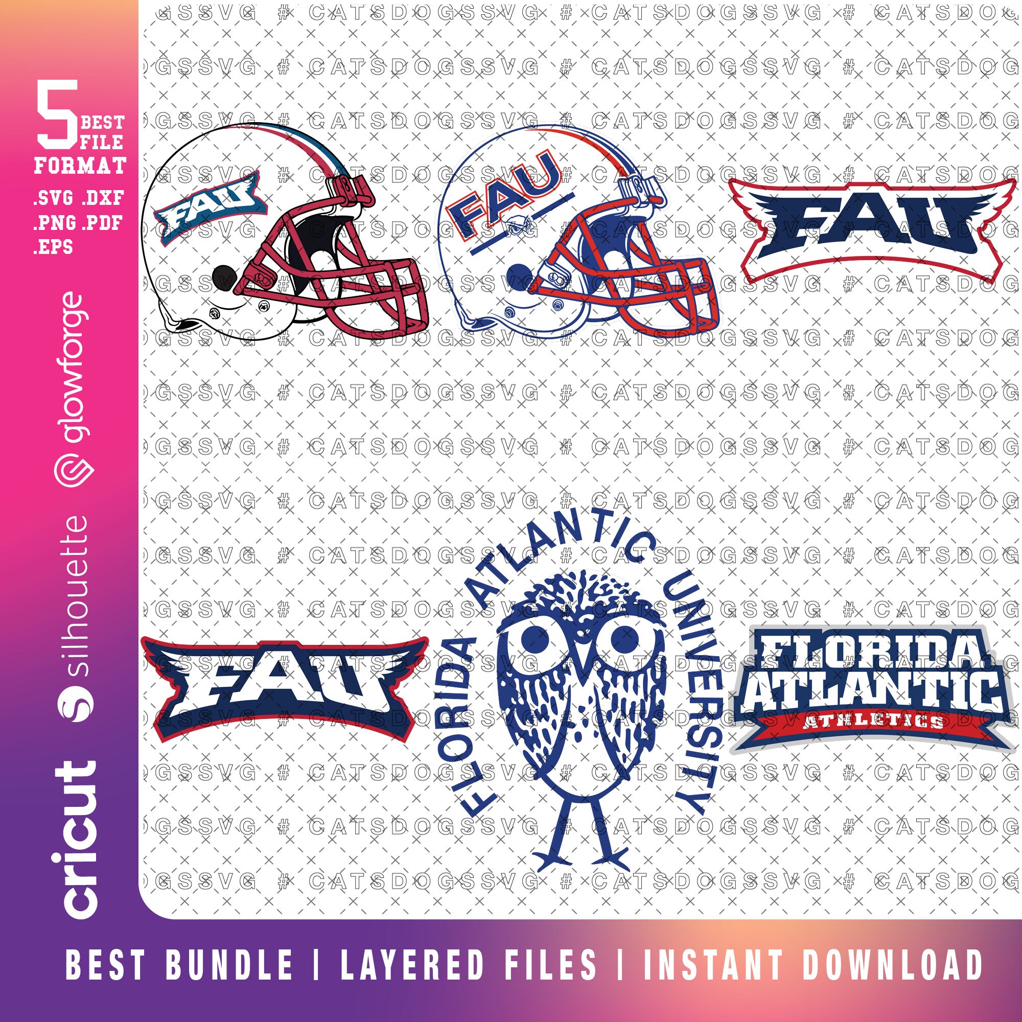 Uni Bundle 18 Florida Atlantic University SVG, Owls SVG, Athletics, Mom ...