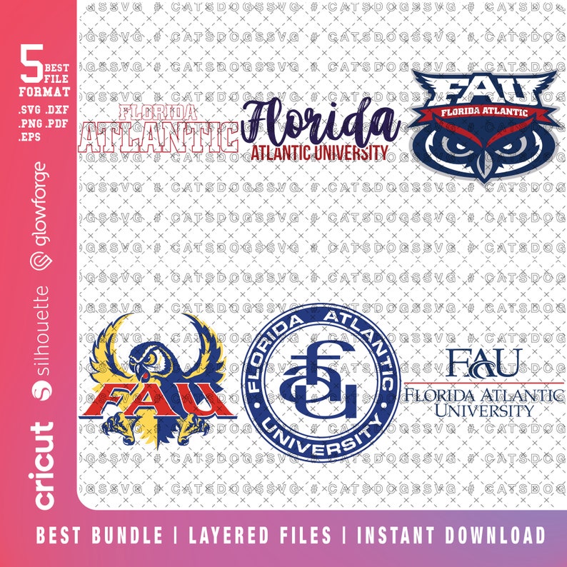 Uni Bundle 18 Florida Atlantic University SVG, Owls SVG, Athletics, Mom ...