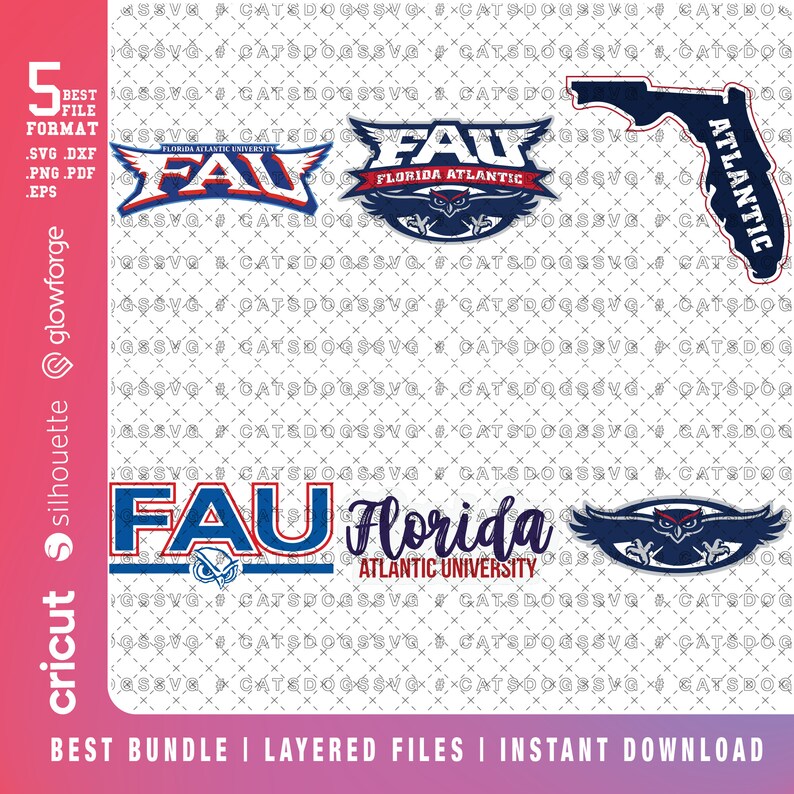 Uni Bundle 18 Florida Atlantic University SVG, Owls SVG, Athletics, Mom ...