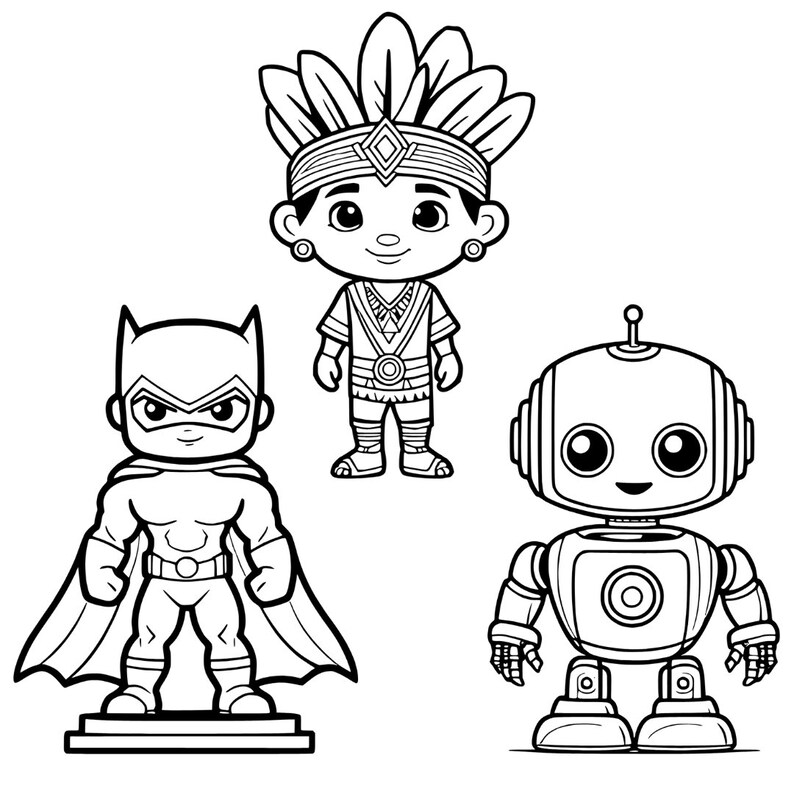 Mix & Match Bundle 1 Colouring Book Pages for Kids 32 Printable PNG ...