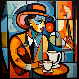 Cubism Jazz Cafe Theme, Portrait Bundle, 16 Commercial Use Digital ...