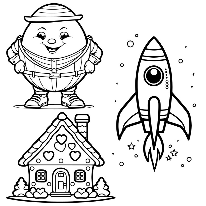 Mix & Match Bundle 1 Colouring Book Pages for Kids 32 Printable PNG ...