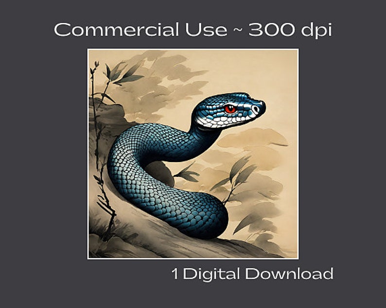 Chinese Zodiac Snake, Pastel Watercolor Animals, Printable Art, Chinese ...