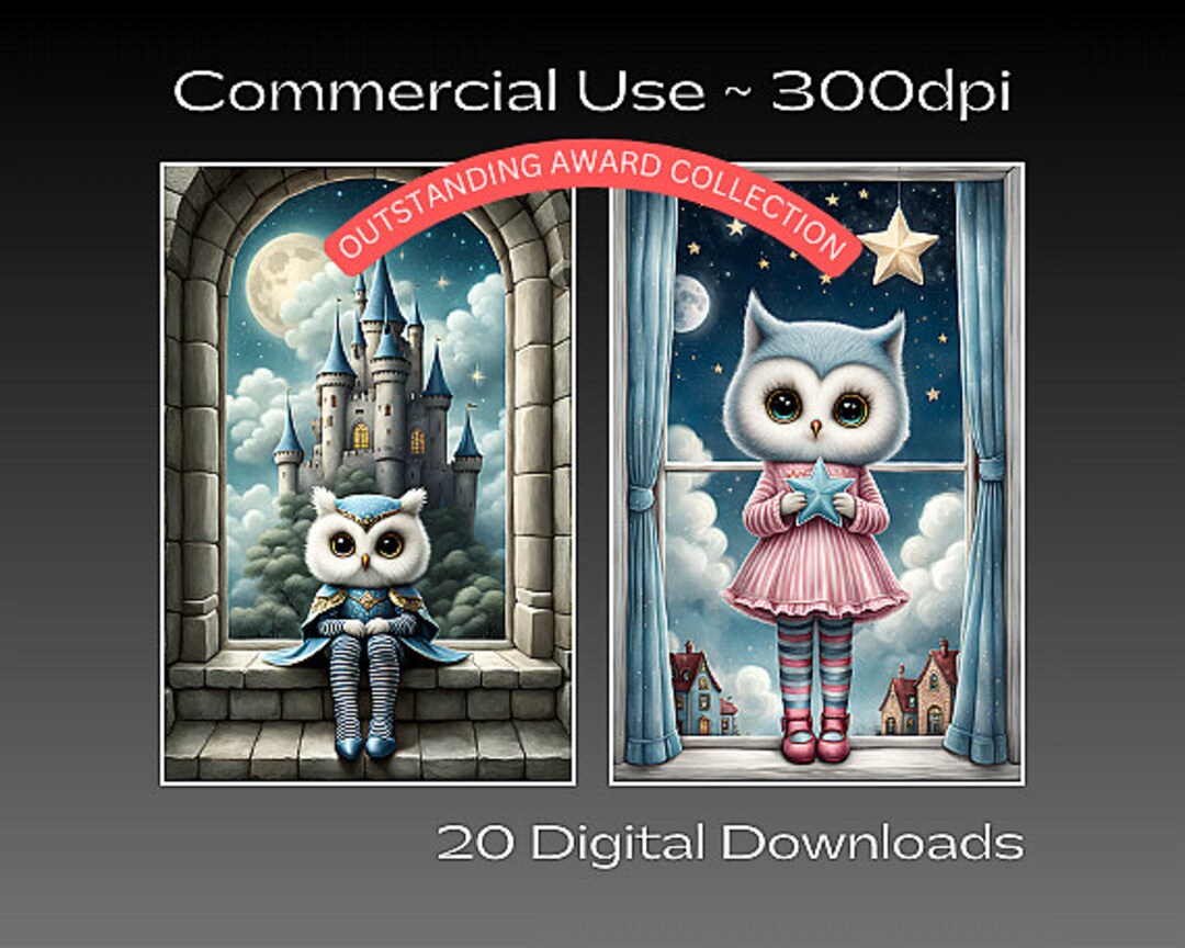 Whimsical Fairy Tale Owls Wearing Striped Tights, Charming Nursery ...
