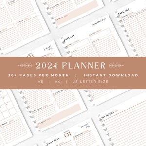 2024 Canva Planner 2024 Digital Planner Editable Canva Planner Template ...